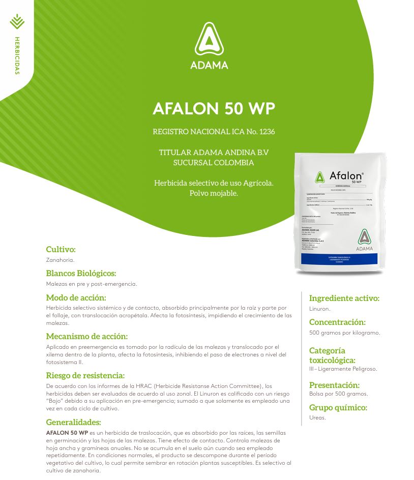 AFALON 50 WP 500 GRAMOS LINURON 500G/KG - Grupo Surticampo